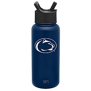 Simple Modern Officially Licensed Collegiate Penn State Nittany Lions Water Bottle with Straw Lid | Vacuum Insulated Stainless Steel 32oz Thermos | Summit Collection | The Pennsylvania State U