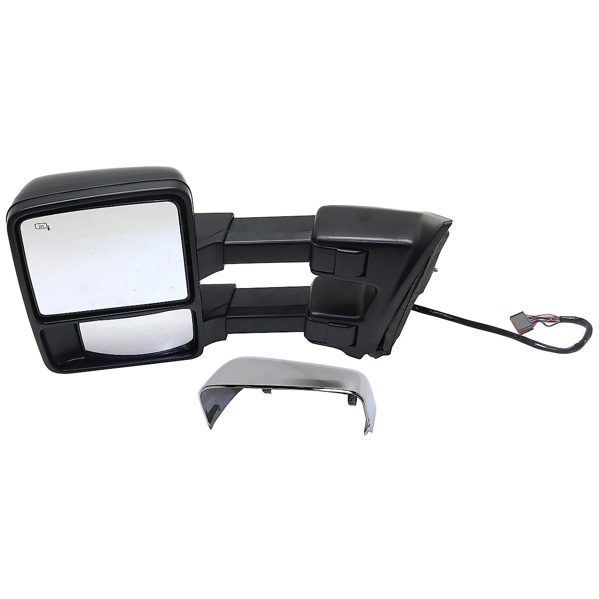 Kool Vue Driver Side Power Heated Towing Mirror for Ford F-250 F-350 Super Duty 2010-2016 Power Fold With Signal Light & Memory; Without Blind Spot Monitor Auto Extend with 2 Caps