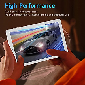 10.1 Inch Tablet Android Tablet, 3G Calling Tablet, Quad Core Processor, 4G RAM 64G ROM, HD LCD Touch Screen, 2MP+5MP Dual Camera, WiFi, Bluetooth4.0, 5500mAh Battery