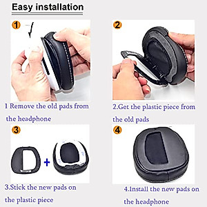 Defean 1 Pairs Black Ear Pads Ear Cushion Cover with Tape Compatible with Skullcandy Crusher Over Ear Wired Built-in Amplifier and Mic Headphone