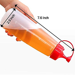 Leonyo 10PCS Condiment Squeeze Bottle Kit - Plastic Squirt Bottles for Sauce, Ketchup, Salad, Mustard, Pancake, Olive Oil, Paint, Workshop - 12 oz / 400ml, 6 Pack, 2 Funnel, 1 Label, 1 Chalk Mark