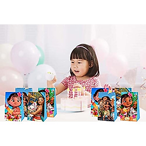 12 Pieces Moana Themd Children Birthday Party Favors Gift Bags Moana Themed Candy Bags for Children Baby Shower Decorations (moana)