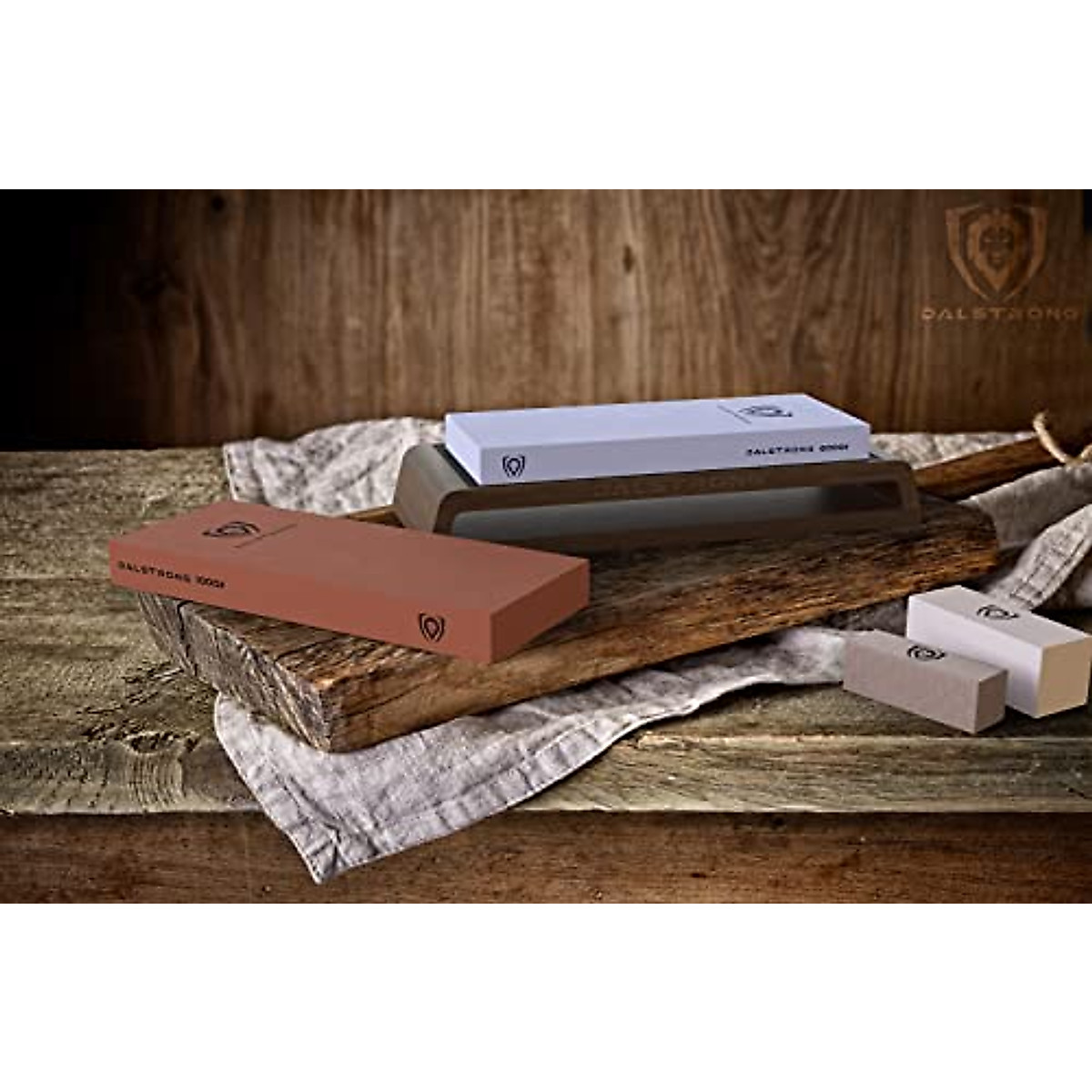 Dalstrong Premium Whetstone Kit - #1000/#6000 Knife Sharpening Kit - Extra Large Grit Stones - Top-Grade Corundum - Thick Knife Sharpening Stone - Hand Crafted Acacia Wood - Whetstone Knife Sharpener