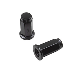 Wheel Accessories Parts Set of 16 Black 10x1.25 Flat Seat ATV & UTV Lug Nuts 14mm Hex - Fits Honda, Suzuki, Arctic Cat, KTM, Yamaha, Can Am, Polaris and Can Am Commander UTV w/Flat Seat Rims