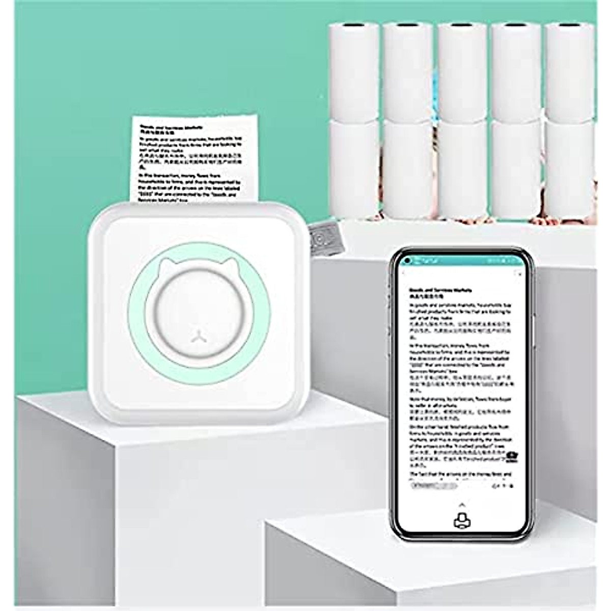 SWIMYAR InstaProud - Portable Sticker Printer, Mini Pocket Thermal Printer, Wireless Receipt Printer Compatible with iOS & Android, for Photos, Memos, Study Notes