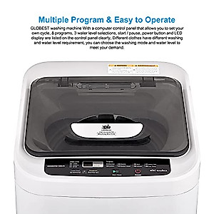 Portable Washing Machine, Full-Automatic Washer Compact Laundry Machine and Dryer Combo, Built-in Pump Drain, 6.6lbs Capacity, LED Display, ideal Laundry for Dorm, Apartment, RV