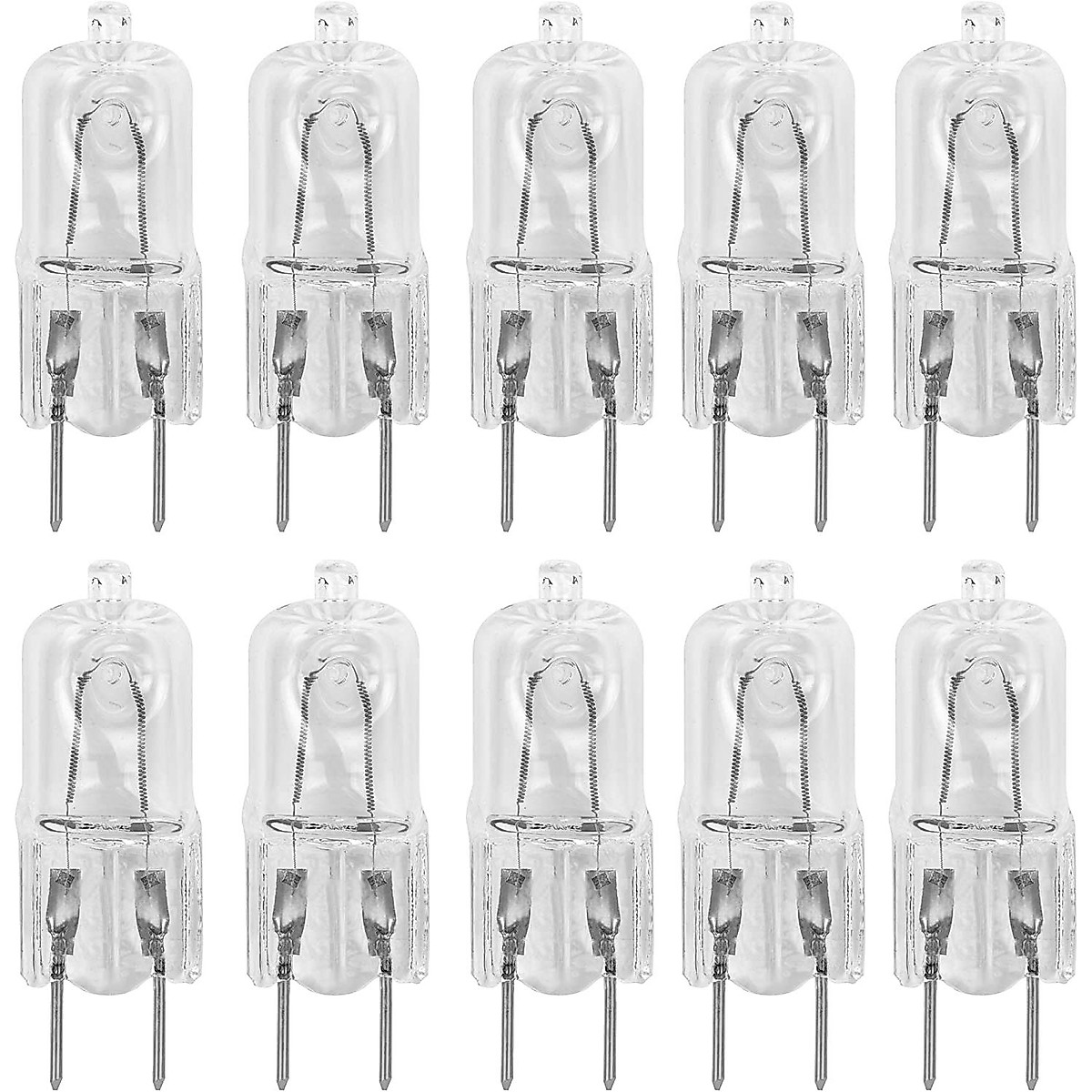 Value 10 Pack G8 100W 120V Dimmable Halogen Light Bulb Replacement Puck Lighting 120 Volt Under Counter Mount Fixture Cabinet Range Kitchen Pendant Shelf Lamp 2 Prong Clear Lense 100 Watt Warm White