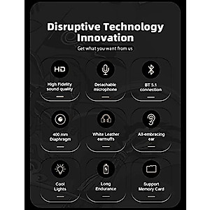 Active Noise Cancelling Headphones, EL-A2 Bluetooth Headphones with Detachable Microphone, Rechargeable Foldable Swivel Ear Pad, Deep Bass, Wired/Wireless Headphones, 30 Hours Playtime for Travel/Work