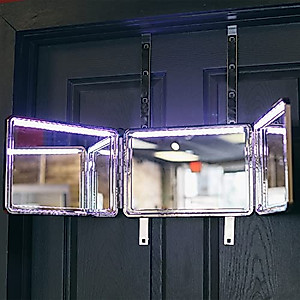 SELF-CUT SYSTEM 2.0 - LED Lighted Black Lambo 3 Way Mirror with Free Educational Mobile App