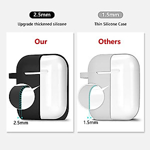 Filoto Airpod 2nd Generation Case, 2 Packs Silicone Protective Accessories Cover with Keychain for Women Men, Apple Airpods 2&1 Earbuds Wireless Charging Case (Black/Burgundy)