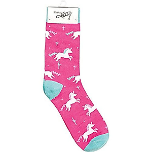 Primitives by Kathy 105542 Decorative Box Sign & Pair of Socks Gift Set-You are Freakin' Majestic, One Size, Pink