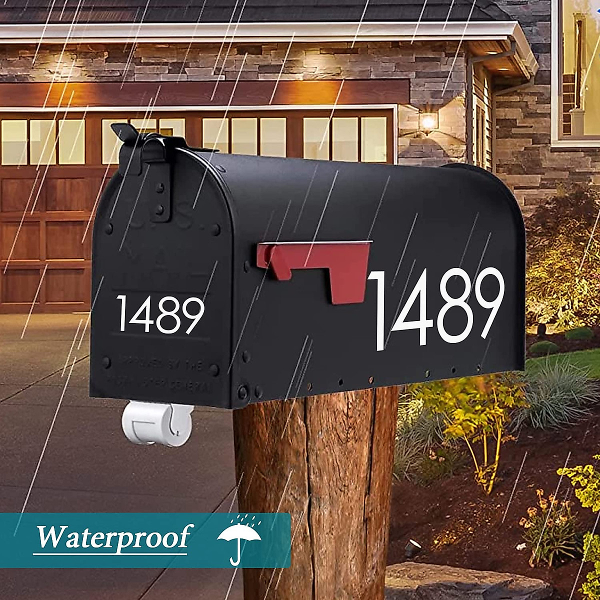 Diggoo Reflective Mailbox Numbers Sticker Decal Die Cut Classic Style Vinyl Number 2" Self Adhesive 5 Sets for Mailbox, Signs, Window, Door, Cars, Trucks, Home, Business, Address Number