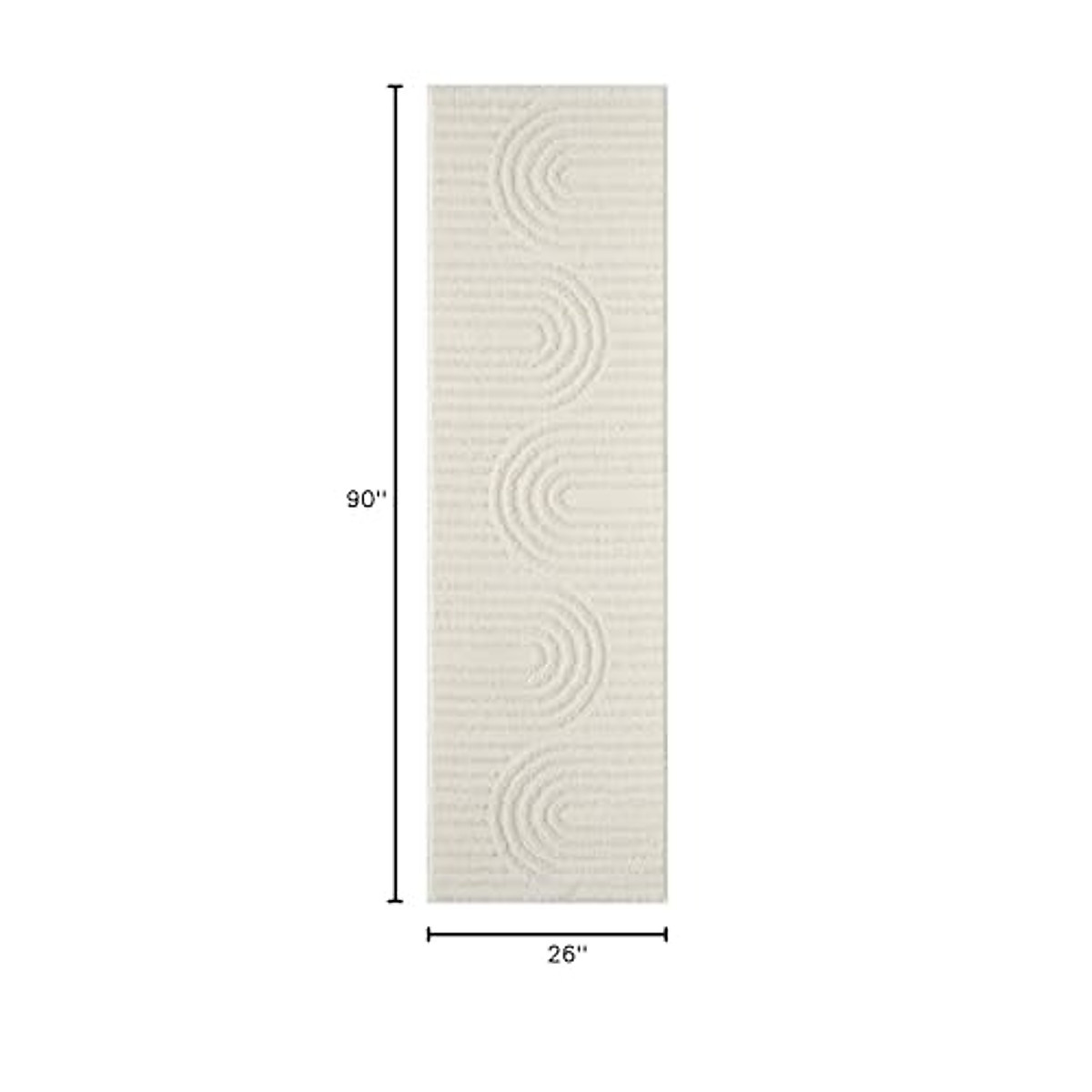 LUXE WEAVERS Modern Geometric White Cream 2x7 Area Rug