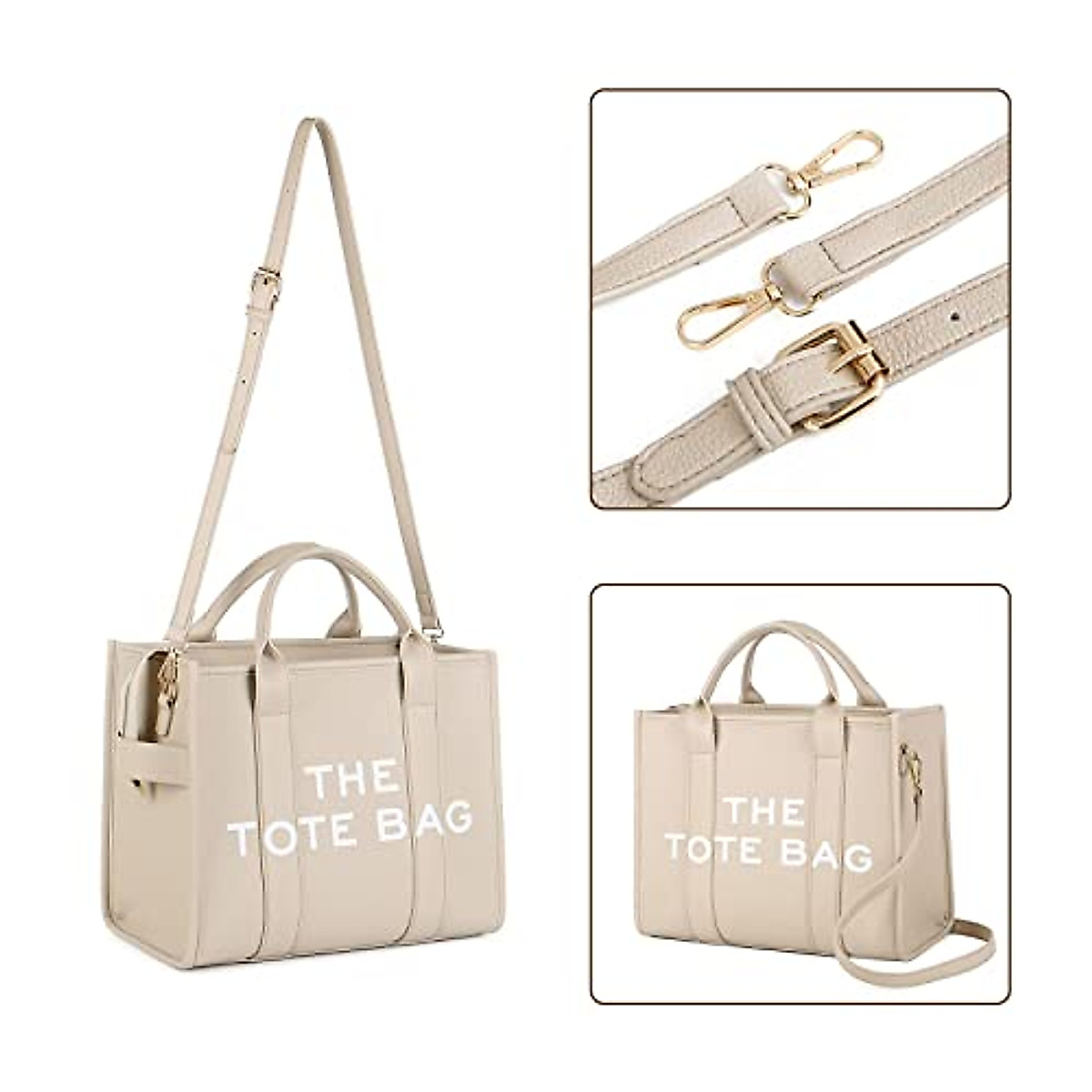 JBB Women Tote Bags PU Leather Cute Crossbody Travel School Office Beach Shoulder Handbags Hobo Satchel with Zipper Black