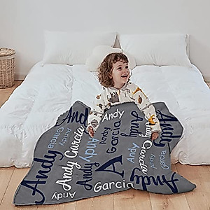 Yoke Style Personalized Baby Blankets for Baby Boys/Girls, Custom Name Initial Swaddle Blanket, Personalized Baby Boy Gifts for Newborn, Toddler, Kids on Baby Shower, Birthday