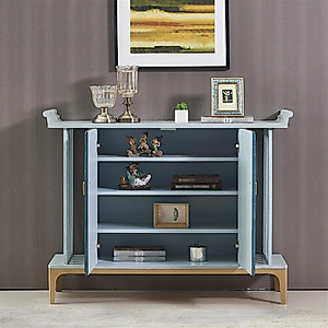 HARAY Shoe Rack Storage Cabinet with 2 Doors, Accent Wooden Sideboard Decorative Cabinet with 4-Tier Shelves, for Living Room, Bedroom, Hallway, Entryway Shoe Storage Organizer