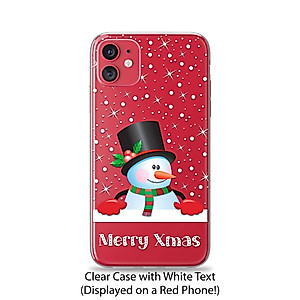 Case Charming Christmas Snowman Case Personalized for iPhone 15 14 Pro Max 13 mini 12 11 XS XR X 10S 10R 10 8 Plus 7 SE Clear Slim Soft Flexible TPU Rubber Cover