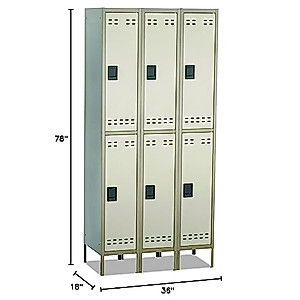 Safco Products Double Tier Locker,3 Column, Tan