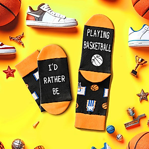 HAPPYPOP Gifts For Basketball Lovers Players, Basketball Gifts For Boys Girls Who Love Basketball, Funny Basketball Socks Kids Boys Girls