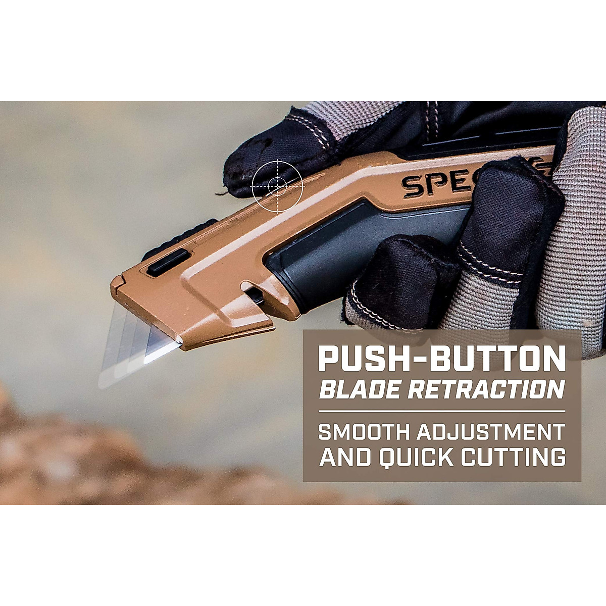 Spec Ops Tools Utility Knife with Retractable Blade, Includes 5 Extra Blades in Handle Storage