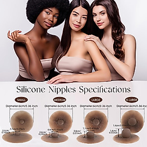 Vollence Adhesive Silicone Nipples Reusable Attachable Nipple for Breast Forms