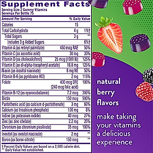 Vitafusion Womens Multivitamin Gummies, Berry Flavored Daily Vitamins for Women With Vitamins A, C, D, E, B-6 and B-12, America’s Number 1 Gummy Vitamin Brand, 75 Days Supply, 150 Count