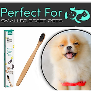 H&H Pets Bamboo Toothbrush Set for Dogs and Cats - Soft Bristles & Biodegradable Wooden Toothbrush, Puppy Supplies, Dog Brush Set, Pet Supplies Dog Grooming Kit Eco-Friendly (Size Small, 3-Count Pack)