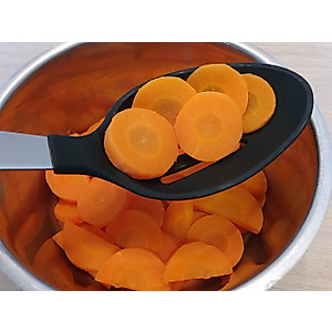 Daily Kitchen Cooking Spoons Set Heat Resistant Silicone and Stainless Steel Metal - Serving Spoon with Rubber Grip - Flexible Silicone Spoon for Non Stick Cookware – Spoons for Cooking – 2-Set