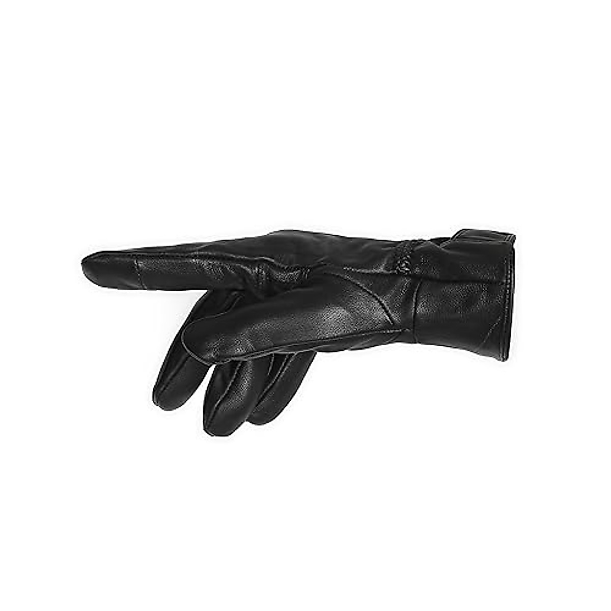 REED Men's Genuine Leather Warm Lined Driving Gloves (L, BLACK)