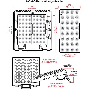 ArtBin 6959AB Bottle Storage Super Satchel, Portable Carrying Case - Organizes up to 32 individual 0.5oz Bottles, Clear