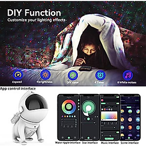 Luubeibei Space Dog Star Projector Galaxy Projection Light Night Built-in Bluetooth Speaker and Remote Starry Sky with Timer for Adults and Kids Decor for Bedroom Ceiling and Holiday Gift Lamp