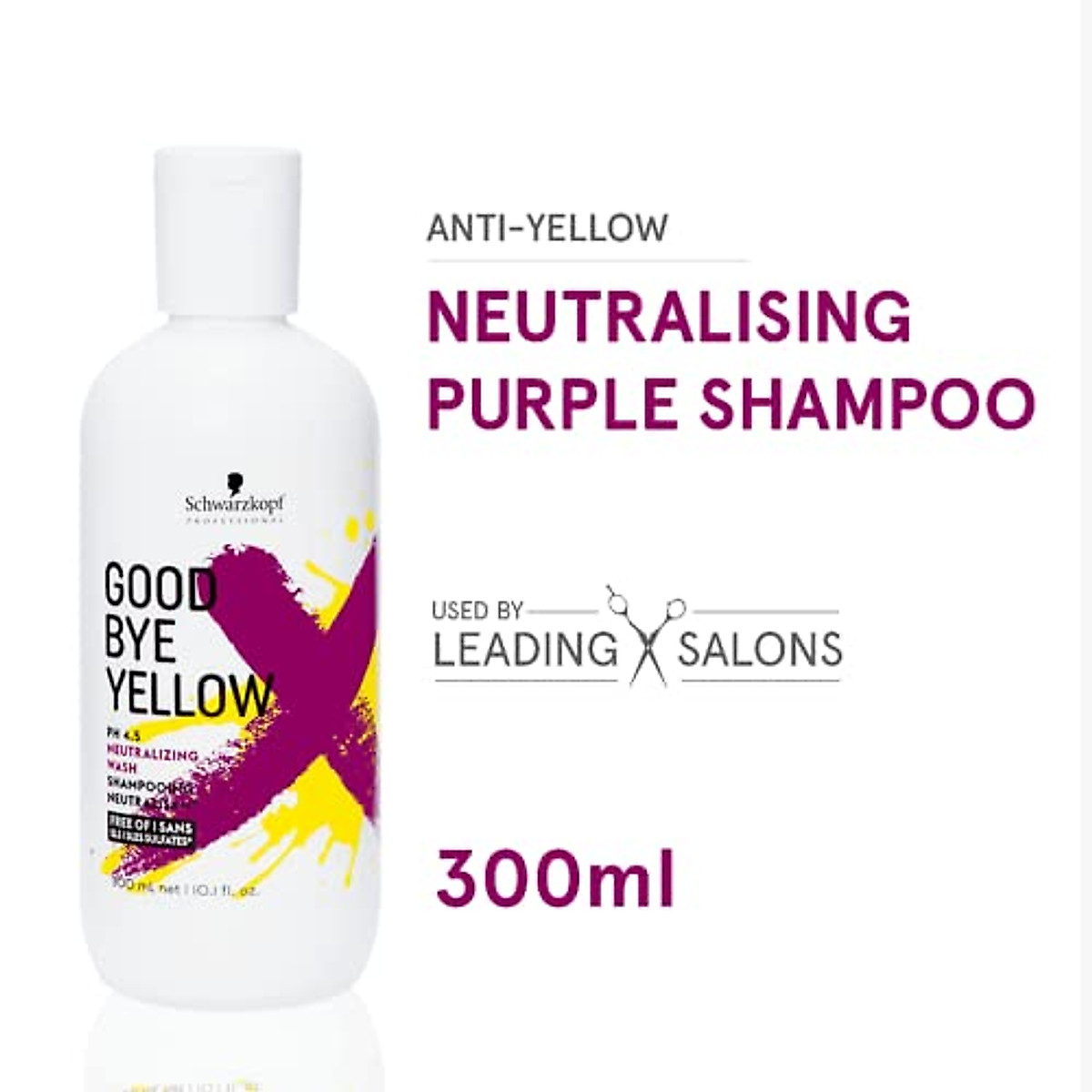 GoodBye Yellow by Schwarzkopf Shampoo 300ml, 10.0 Ounce (4045787515992)