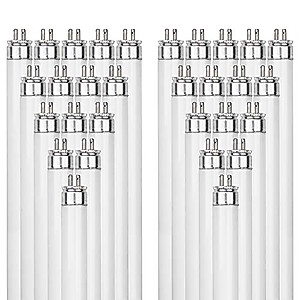 Sunlite 30314 F14T5/865 2 Foot T5 Linear Fluorescent Lamp, 14 Watts, 1200 Lumens, 6500K Daylight, Miniature G5 Bi-Pin Base, ROHS Compliant, High Performance Straight Tube, 40 Pack