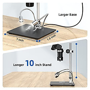 TOMLOV DM601 HDMI Digital Microscope for Adults, 3 Lens Soldering Microscope, Coin Microscope Full View, Upgraded 7" IPS Premium Screen, 2K Video Microscope Camera, Biological Microscope Kit, 64GB SD