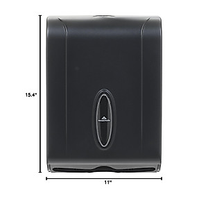 C-Fold/Multi-Fold Paper Towel Dispenser by GP PRO (Georgia-Pacific), Translucent Smoke, 56650/01, 11.00" W x 5.25" D x 15.40" H, Black