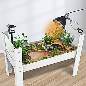 AKBFOX 4 Pack Reptile Lamp Clamp Adjustable Stand Fixture for Terrarium Heat Lamps Reptile Heat Bulb Light Metal Bracket Support Holder for Lizards Turtles Snakes Amphibians