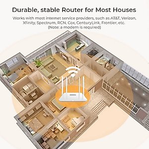 WiFi Router 1200Mbps, WAVLINK Smart Router Dual Band 5Ghz+2.4Ghz, Wireless Internet Routers for Home & Gaming with Amplifiers PA+LNA | 2x2 MIMO Antennas | Support Router/Access Point/WISP Mode