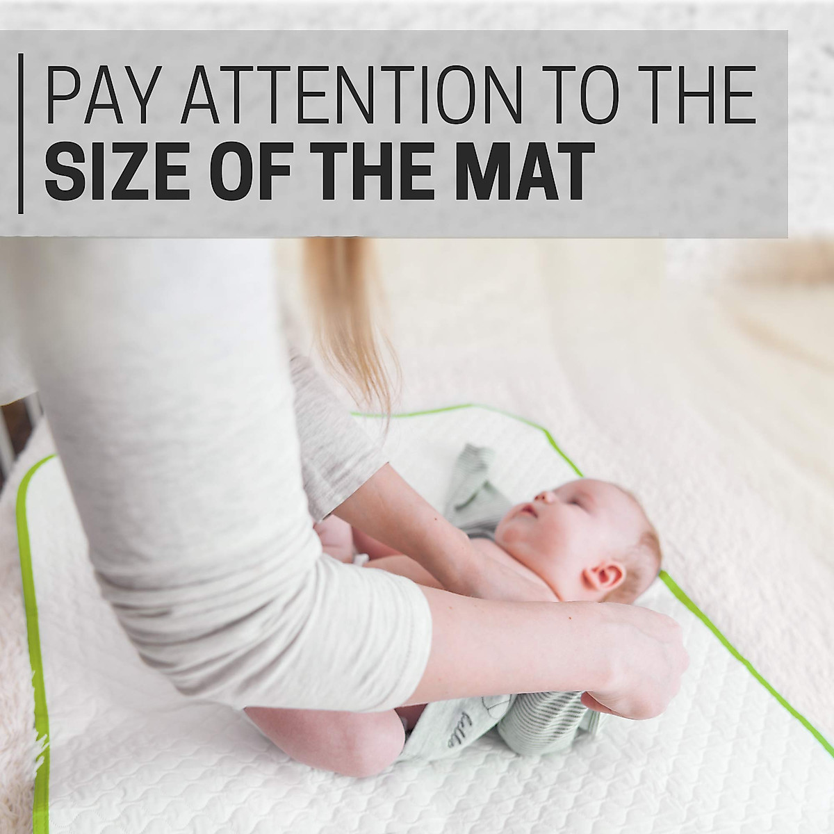 Portable Changing Pad - Waterproof Baby Changing Mat - Large Size 25.5”x31.5”- Foldable Wipeable Diaper Changing Pad - Change Diaper in Any Places On The Go for Boys & Girls - Storage Bag