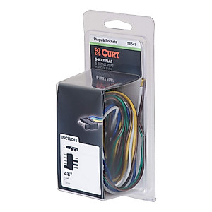 CURT 58541 Trailer-Side 5-Pin Flat Wiring Harness with 48-Inch Wires