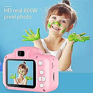 Mabstr Bcowtte 2 Inch HD Screen Chargable Digital Mini Camera Kids Cartoon Cute Camera Toys Outdoor Photography Props for Child Birthday Gift (Blue), 278288A1