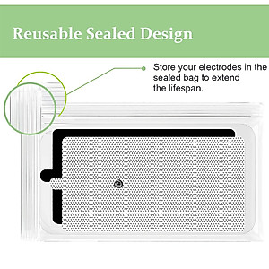 TENS Unit Replacement Pads Standard 3.5mm Snap-on 4 * 8" Large Reusable TENS Unit Pads Premium Non-Irritating TENS Pads Replacement Self-Adhesive Electrode Pads for Muscle Stimulator Therapy - 4Pcs