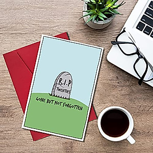 Ogeby Funny 30th Birthday Card for Him Her, Sarcastic Thirty Bday Card Gift, RIP Twenties Gone But Not Forgotten