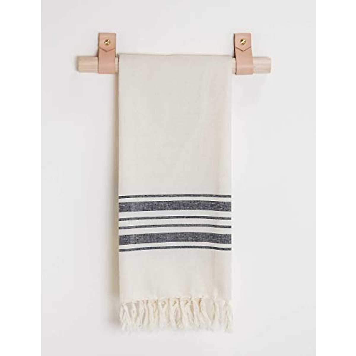 KEYAIIRA - Small Leather Wall Hook, minimalist leather strap hanger for bath towel holder leather wall hook strap towel hook bathroom decor brass towel ring nordic home