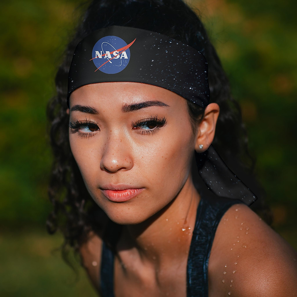 Suddora NASA Tie Headband, Breathable Sweatband for Space Exploration Pride, Non-slip Fabric Sweatband for Football, Tennis, Workout, Costumes & Cosplay