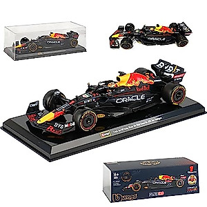 HTLNUZD Bburago 1/24 2022 New F1 RB18#1 for Verstappen Champion Racing Compatible with Red Bull 1:24 Static Alloy Car Die Cast Model Collectible Gift, Black