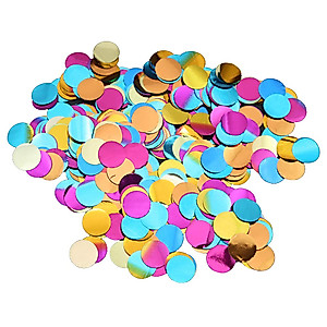 Round Sequins Multi-Color Confetti Throwing Confetti 20mm/0.8in Metallic Foil Confetti Circles Confetti Table Confetti for Birthday Party Wedding Anniversary Baby Bridal Shower, 30g/1Oz