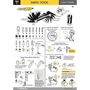Topeak The Mini 9-Function Bicycle Tool - TT2409 , Black/Silver, L x W x H ﻿﻿﻿﻿6.6 x 3.1 x 2cm / 2.6” x 1.2” x 0.8”
