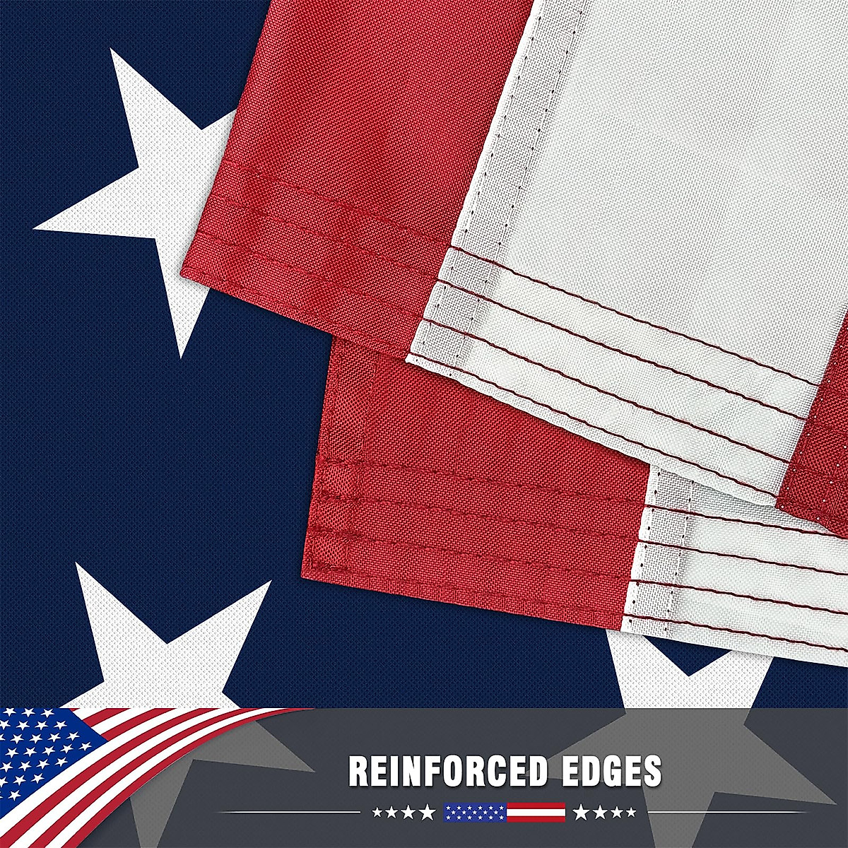 5x3 Ft American Outdoor Flag US Flag Bright Color and UV Fade Proof Canvas Header and Double Stitched - USA Flags with Brass Grommets