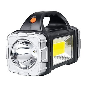 ELEWealth Spotlight Flashlight Rechargeable, Led High Lumens Super Bright, Solar Panels,7 Modes,IPX4 Waterproof Handheld Spotlight for Home Power Failure,Outdoor,Camping,Hiking,Emergencies (Black)