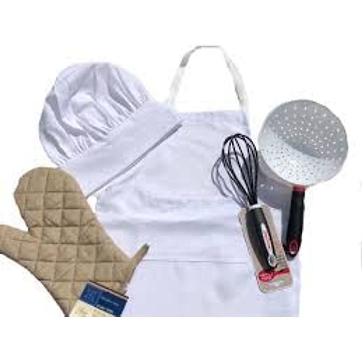 CHEFSKIN Set of 3 White Fabric Apron to Decorate with Marker, Paint, Iron on or Embroidery for Kids Small 4-8 Years